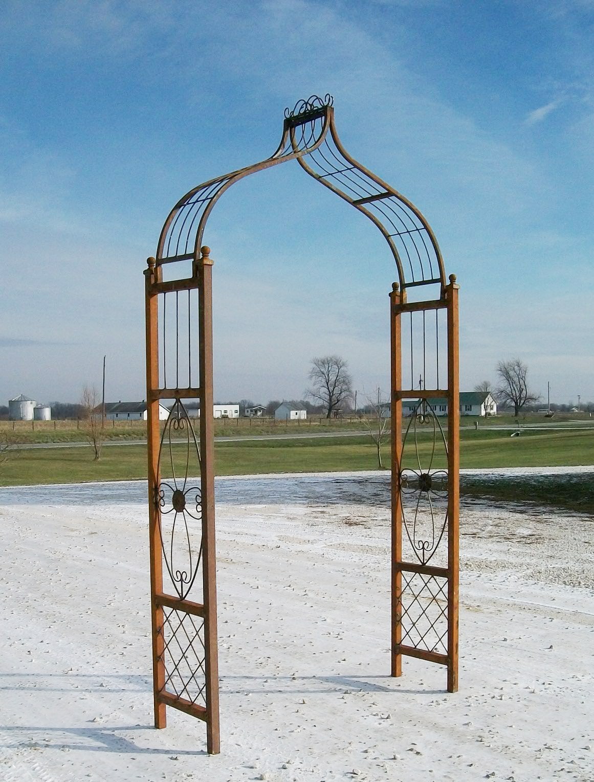 Medallion Wrought Iron Garden Arbor - Flower - Metal Arbors & Wrought ...