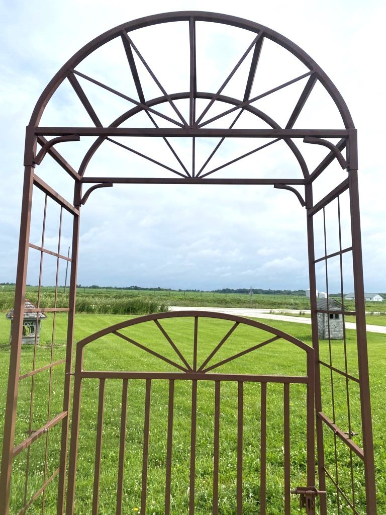 Wrought Iron 48"w x 100" Arbor Gate Entryway - Arbor Gates & Garden Gates