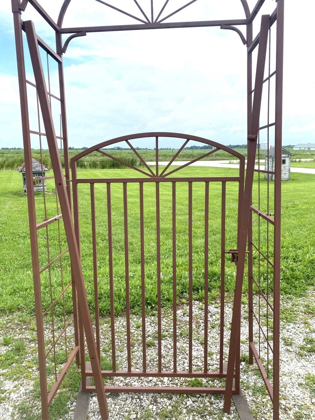 Wrought Iron 48"w x 100" Arbor Gate Entryway - Arbor Gates & Garden Gates
