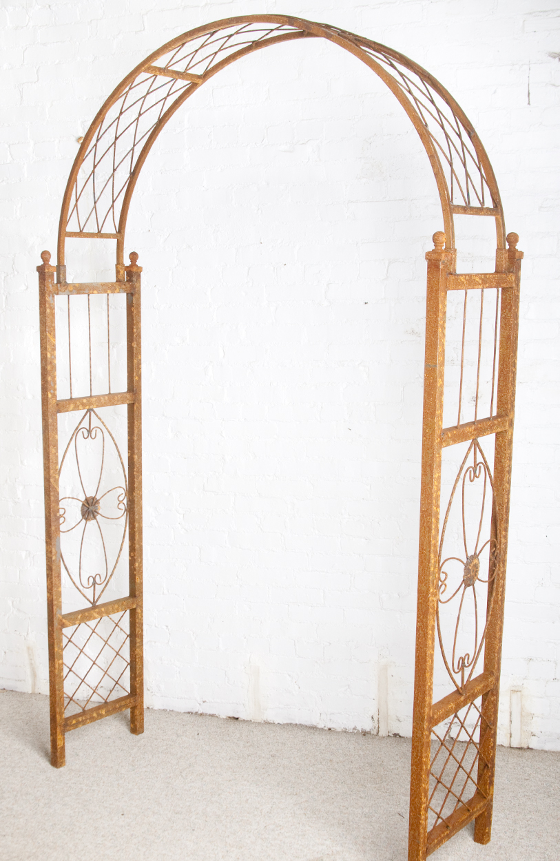 Wrought Iron Cross Medallion Waverly Arbor Trellis - Metal Arbors ...