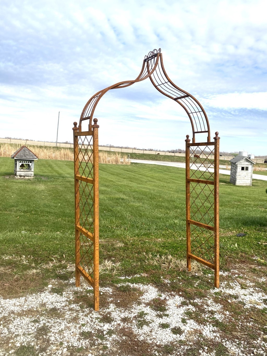 Wrought Iron Michael Arbor Arch Trellis for Vines and Flowers - Metal ...