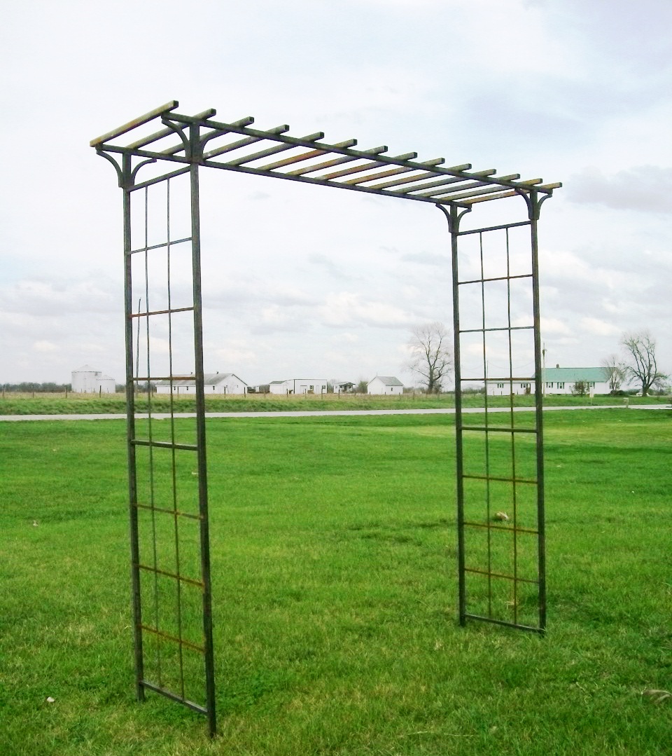 XL Abbey Mission Wrought Iron Arbor 90"w x 92"t - Metal Arbors ...