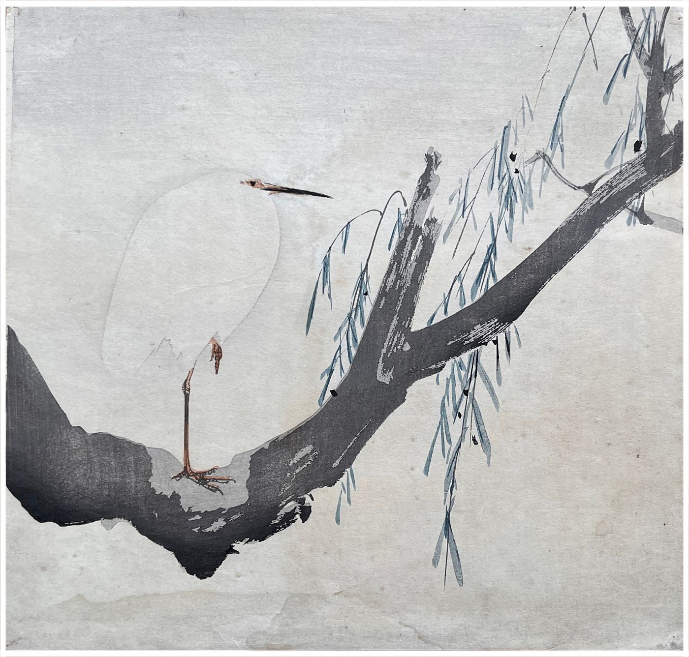Heron and Willow Okuhara Seiko | Woodblock Print | Woodblock Prints For ...