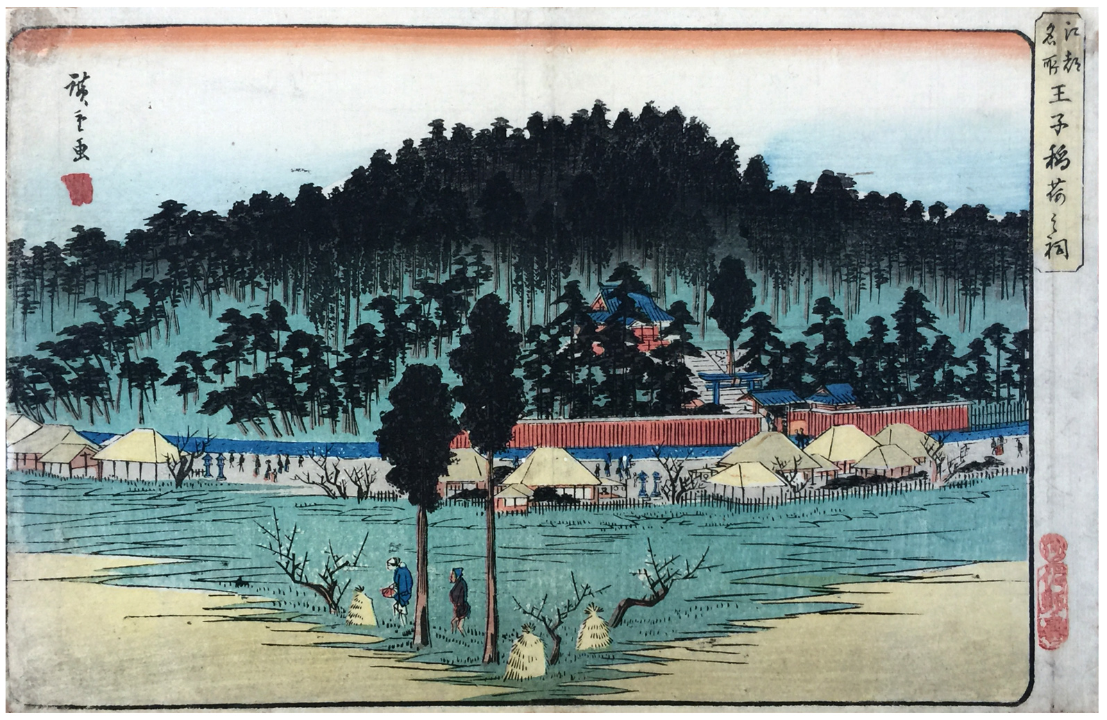 Inari Shrine at Oji Ando Hiroshige | Woodblock Prints World