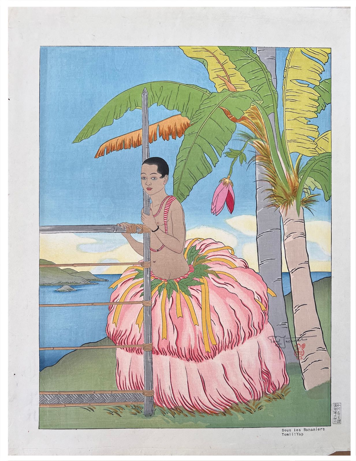 Sous les Bananiers by Paul Jacoulet | Woodblock Print | Woodblock ...