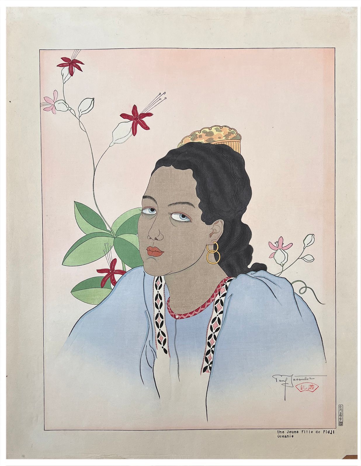 Une Jeune Fille de Fidji Paul Jacoulet | Woodblock Print | Woodblock ...