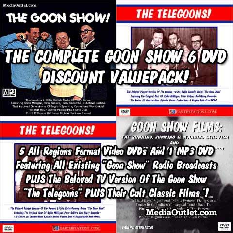 6 Volume Goon Show Audio/Video MegaSet DVD, MP4 Download, USB Drive