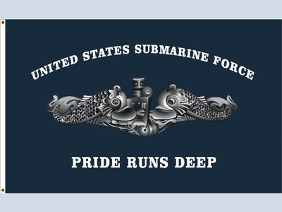 Military Flag: 2'X3' United States Submarine Force / Pride Runs Deep