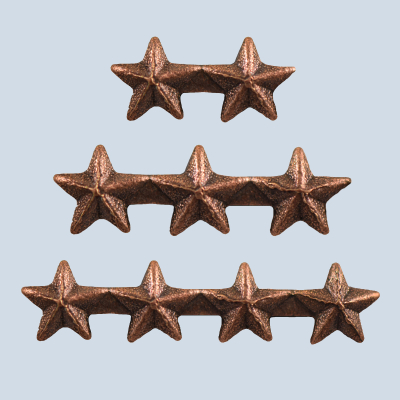 Ribbon Attachments: 2, 3 or 4 Stars Mounted On A Bar - Bronze