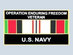 Operation Enduring Freedom Veteran United States Navy with Ribbon Pin