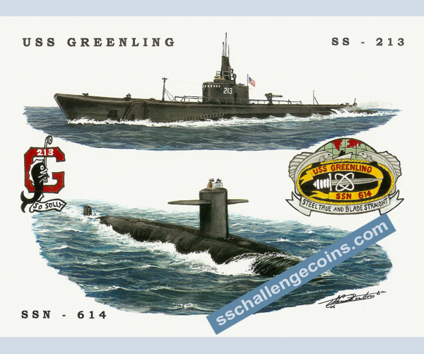 Submarine Art: USS Greenling SSN-614