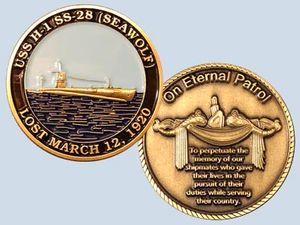 USS H-1 SS-28 (Seawolf) Challenge Coin