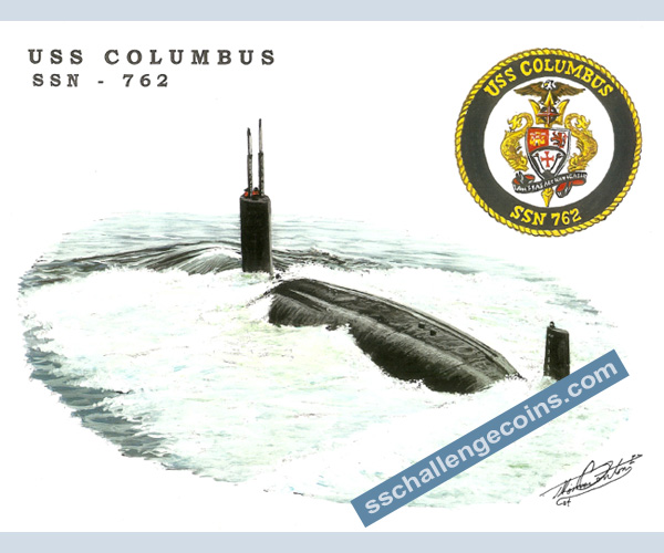 Submarine Art; USS Columbus SSN 762