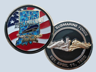 USS Indiana SSN 789 Challenge Coin