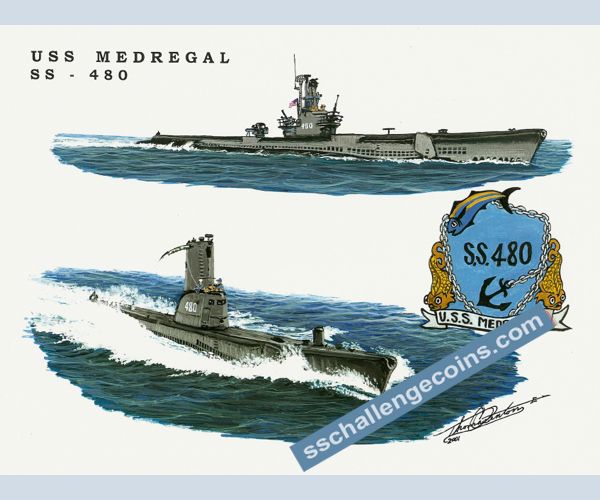 Submarine Art: USS Medregal SS 480