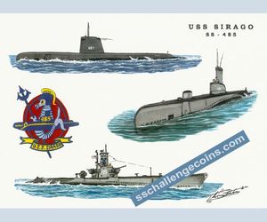 Submarine Art: USS Sirago SS 485