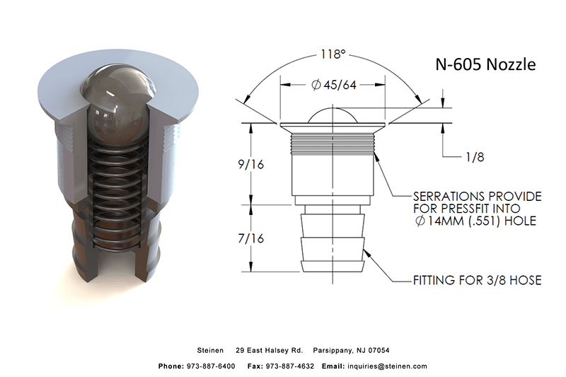 N-605 Flat head Air Nozzle/Spring Loaded