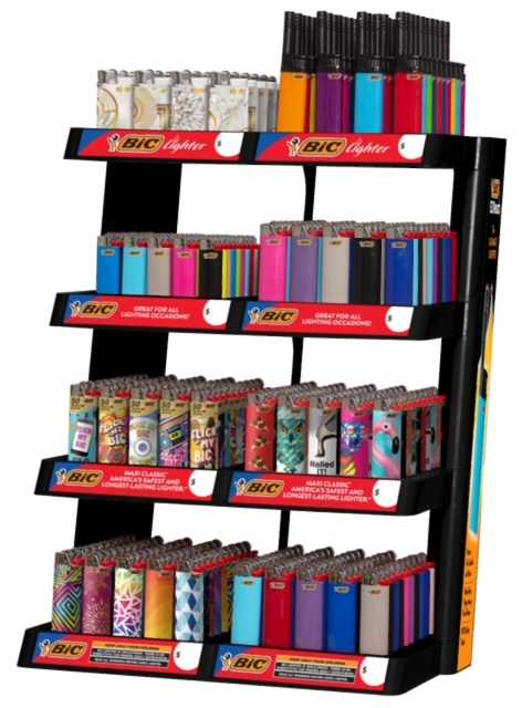 Bic 8 Tier Display 414/ct - Bic Lighters