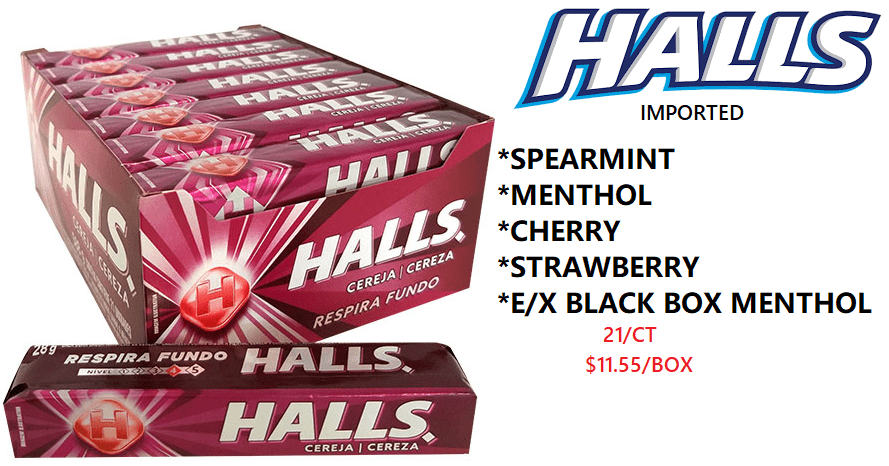 Halls Cough Drops 21/ct Imported - All Medicine
