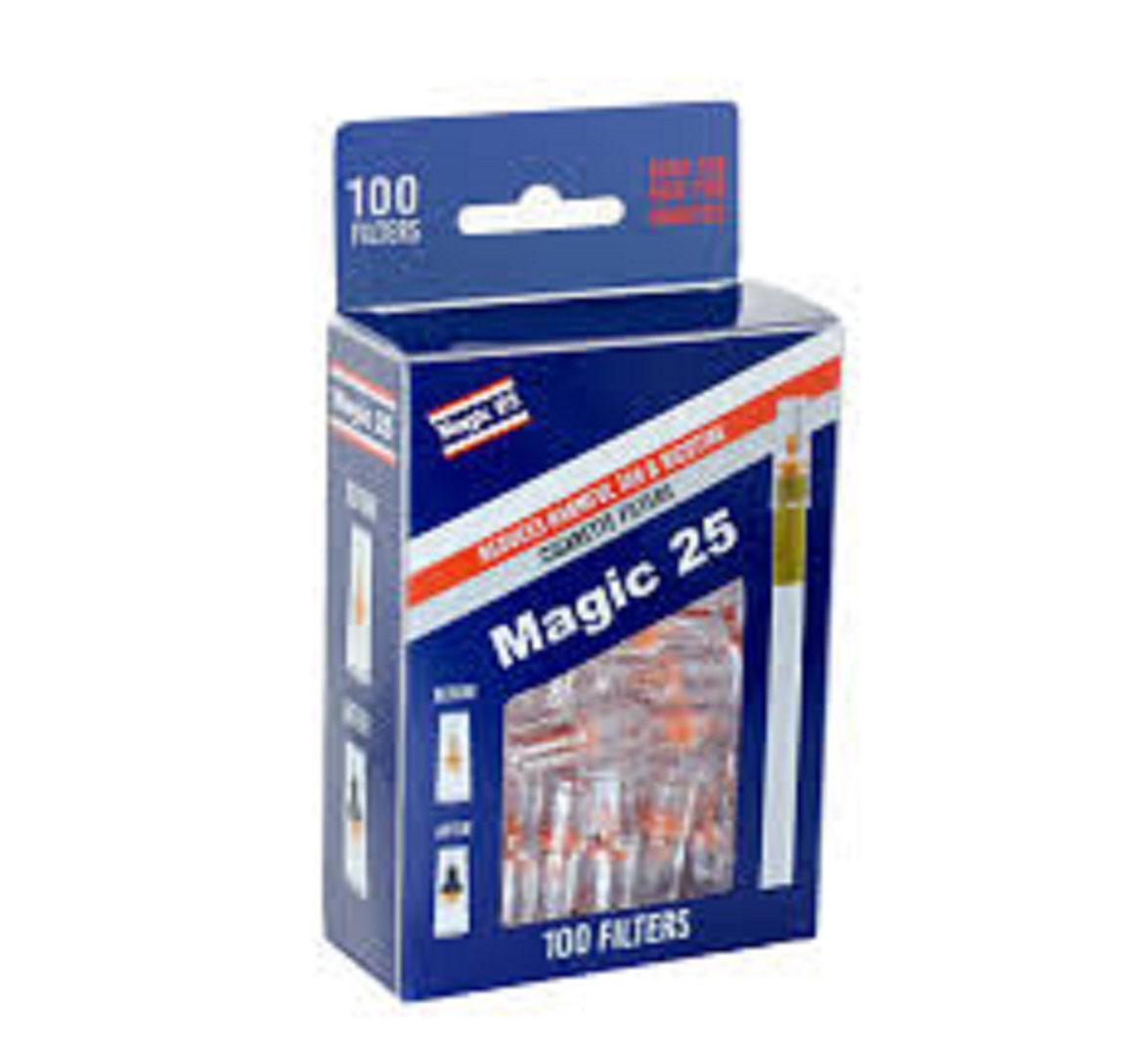 Magic 25 cigarette filters 6bx of 100pc - Butane/Lighter Fluid/Flints