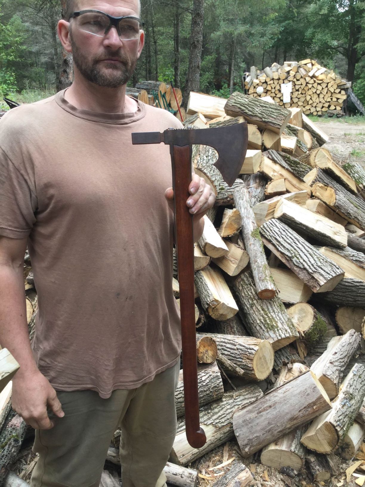 Custom, hand-forged, langet-style axe hand-made in the USA.