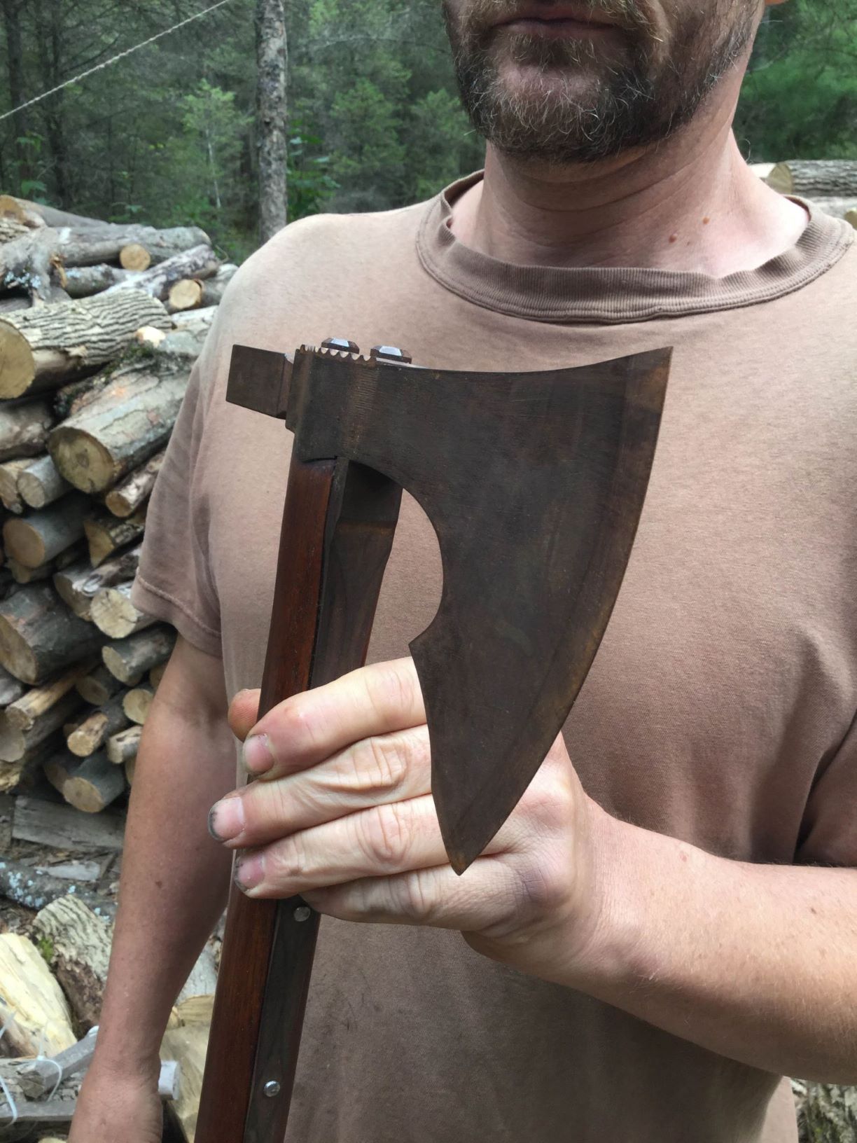 Custom, hand-forged, langet-style axe hand-made in the USA.