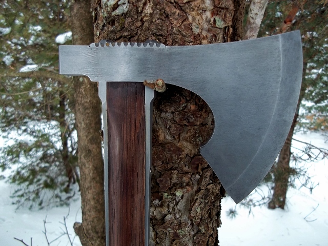 Custom, hand-forged, langet-style axe hand-made in the USA.