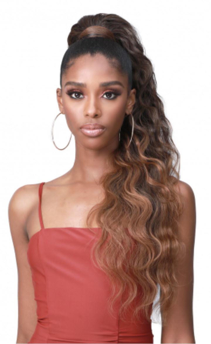 Bobbi Boss Miss Origin Human Hair Blend Designer Mix Tress Up Ponytail ...