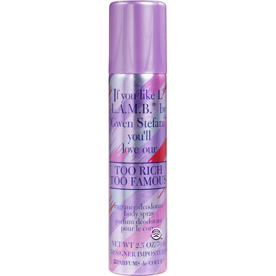 Designer Imposter Body Spray Too Rich Too Famous 2.5oz