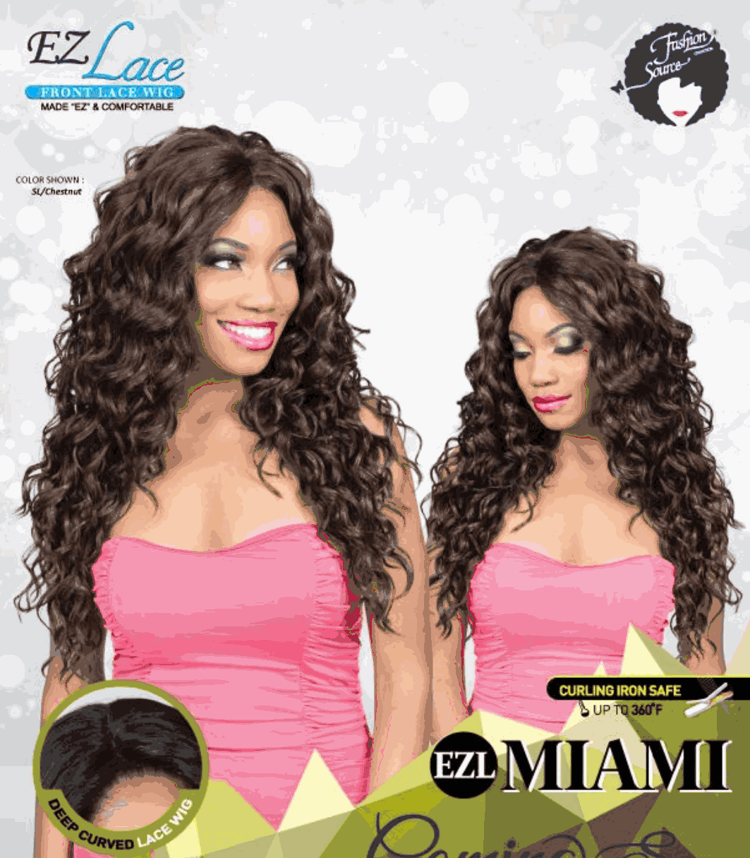 Golden State Fashion Source EZ Synthetic Deep Curved Lace Front Wig EZL ...