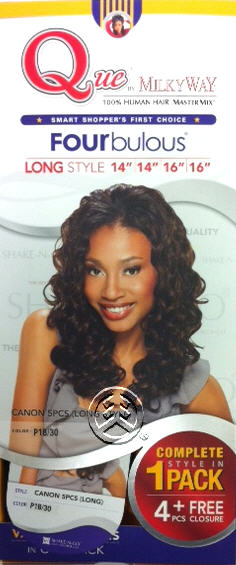 Que by Milky Way Fourbulous 100% Human Hair MasterMix Canon Long 5PC Weave