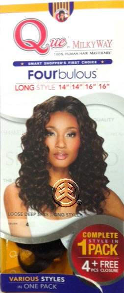 Que by Milky Way Fourbulous 100% Human Hair MasterMix Loose Deep Long ...