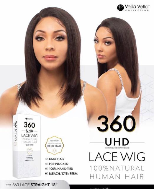 Vella Vella 360 UHD 100% Natural Human Hair Baby Hair Lace Wig 360 Lace ...