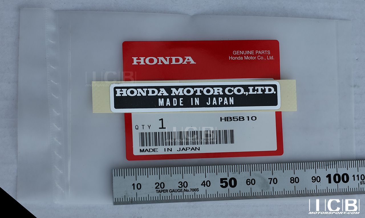 Honda Genuine OEM "HONDA MOTOR CO., LTD. MADE IN JAPAN" Sticker 75mm x 13mm