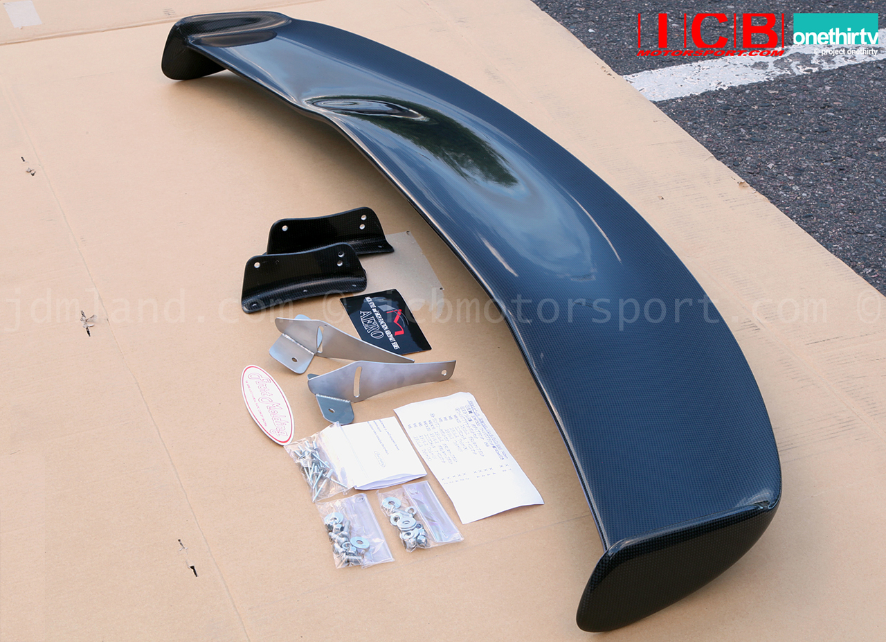 JDM First Molding Carbon Fiber / Carbon Kevlar Type 3D Rear Spoiler EK9 ...