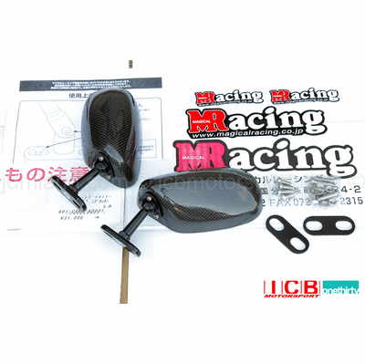 JDM MRacing Magical Racing Universal Side View Mirrors Carbon Fiber Pre ...