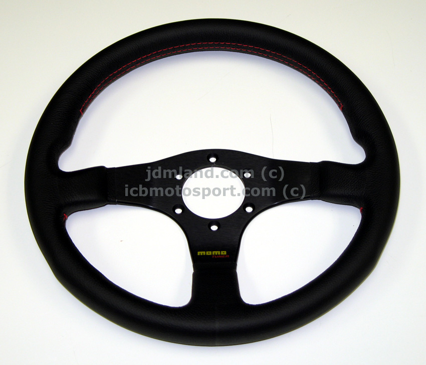 MOMO Tuner Steering Wheel Leather Red Stiching 320mm/350mm