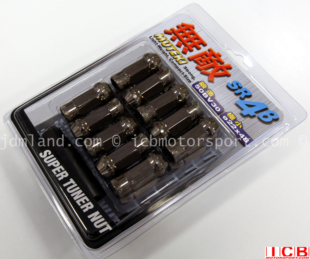 Muteki SR48 Lug Nuts Chrome Titanium Open Ended 32906T 12x1.50mm