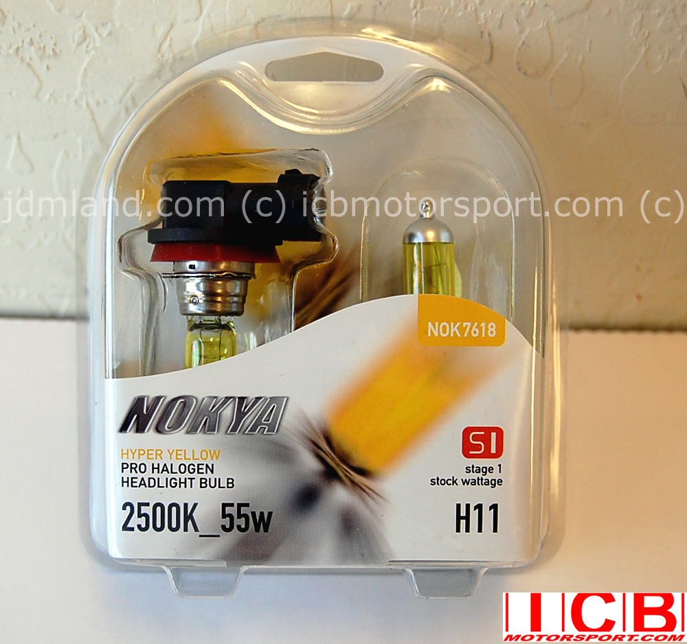 Nokya H11 Yellow Bulbs Fits RSX 02+ / Civic 02+ Fog Lights 55W=80W