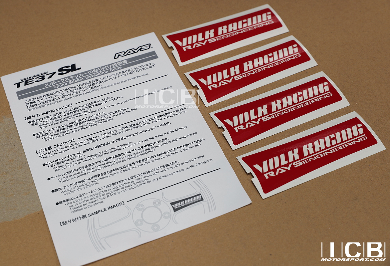 Rays Engineering Volk Racing TE37SL Replacement Wheel Red Spoke Decal ...