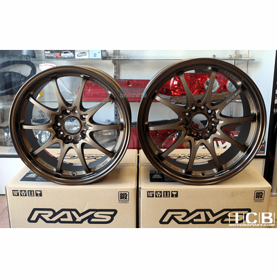 Rays Volk Racing CE28N Bronze Wheels Set 5X114.3 17X8 +33 Offset 18X8.5 ...
