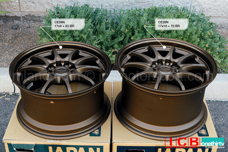 Rays Volk Racing CE28N Bronze Wheels Set 5X114.3 17X9 +63 Offset 17X10 ...
