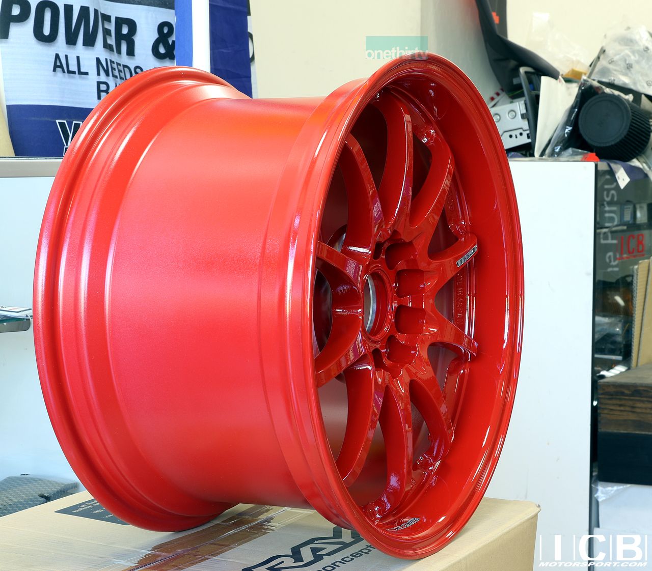 Rays Volk Racing CE28N Red Wheels Set 5X114.3 17X10 +50 Offset Concave ...