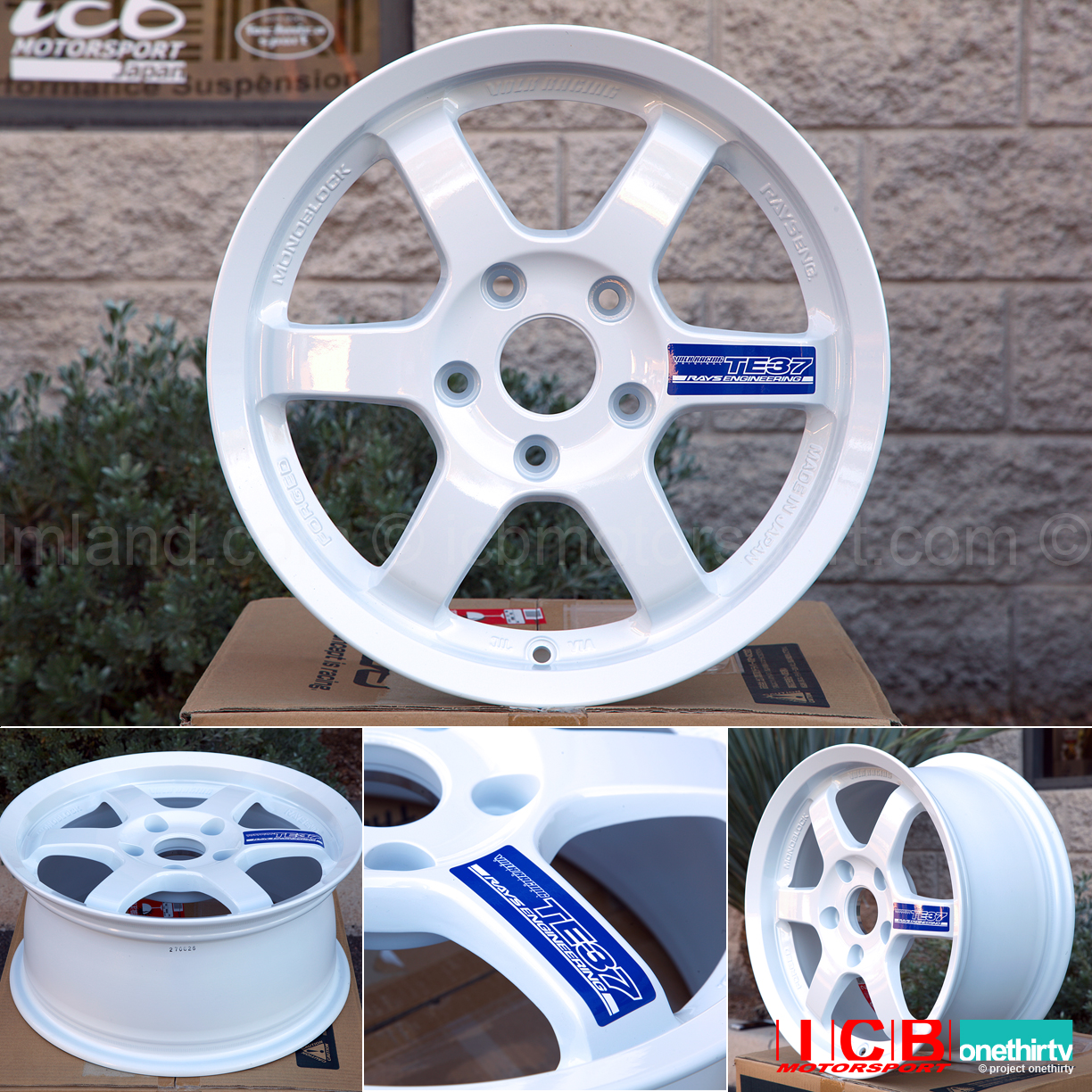 Rays Volk Racing TE37 Gravel Wheels 15X7 5X114.3 +35 Offset Dash White