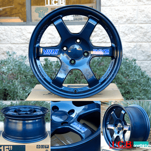 Rays Volk Racing TE37 Wheels 15X8 4X100 +35 Offset Mag Blue