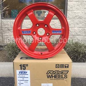 Rays Volk Racing TE37 TE37OG Wheels 15X8 5X114.3 +32 Offset Red