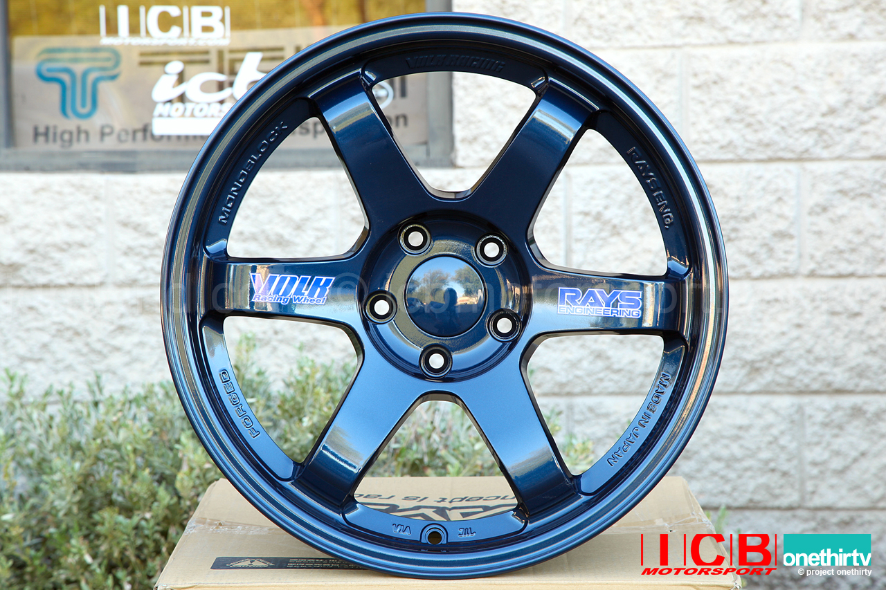 Rays Volk Racing TE37SL Tribute Edition Mag Blue Wheels 18X9.5 5X114.3 ...