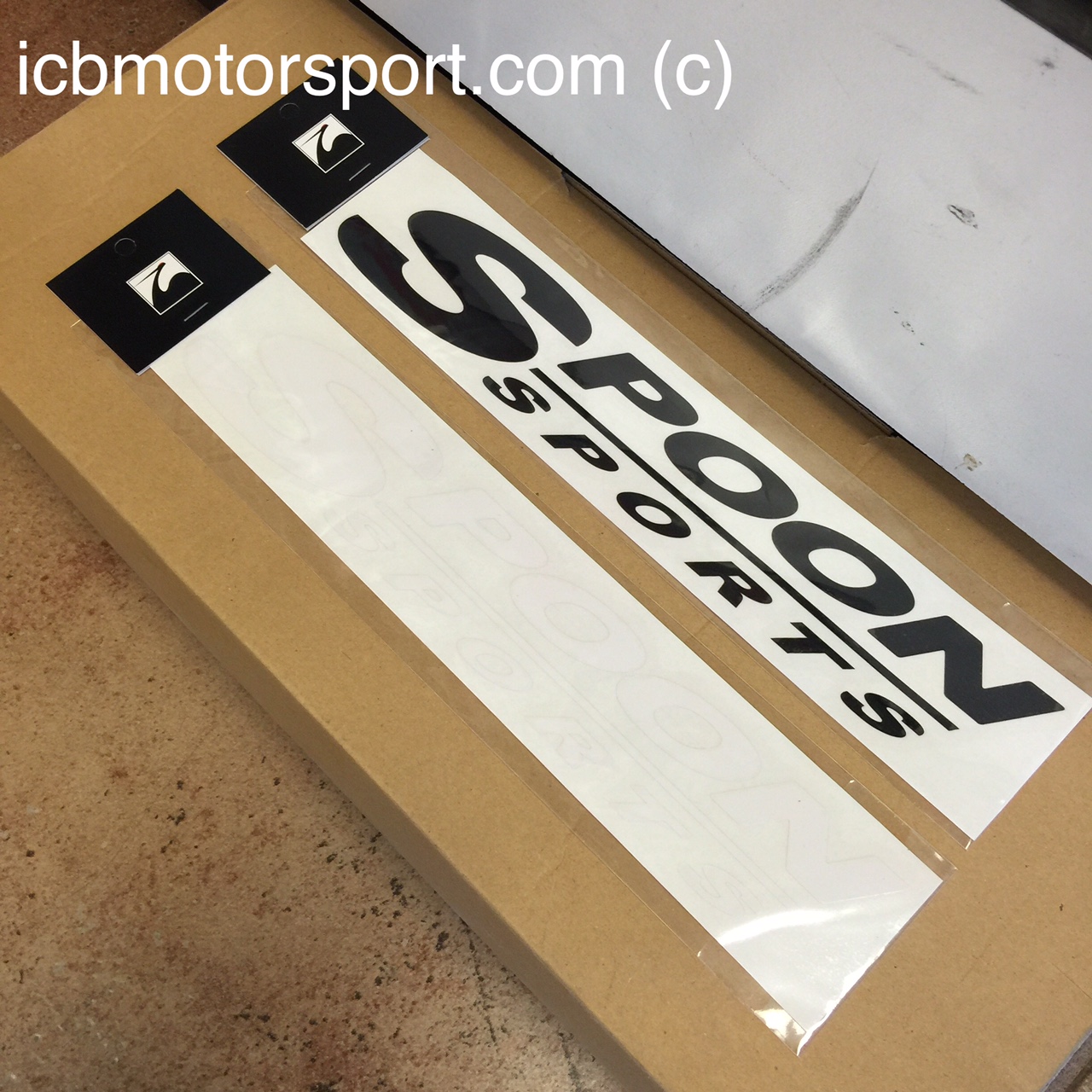 Spoon Sports Logo Sticker Black/White 250mm ALL-90000-B21