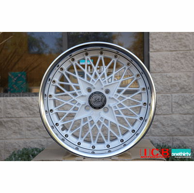 SSR Formula Mesh 3 piece wheel White 16X8 4X100 +39 Offset 65mm Lip