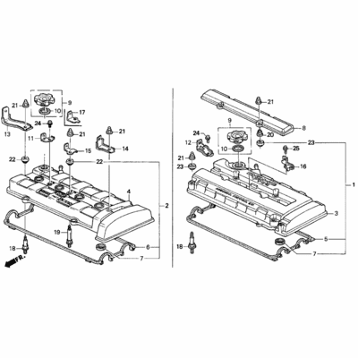 USDM Integra DC2 Type R ITR B18C Red Valve Cover 1997-2001 12310-P73-A00